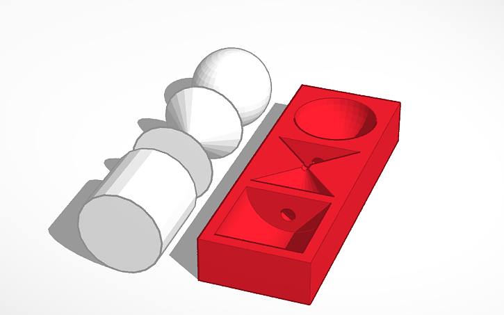 3D design Archimedes' relationship for the volume of the sphere | Tinkercad