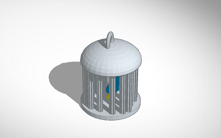 3D design Bird Cage (Poles made by Dog on) - Tinkercad