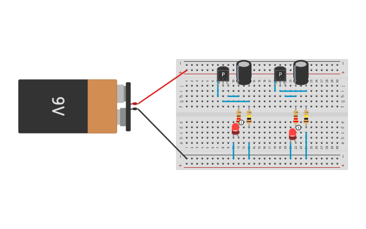 Circuit design The real breadboard - Tinkercad