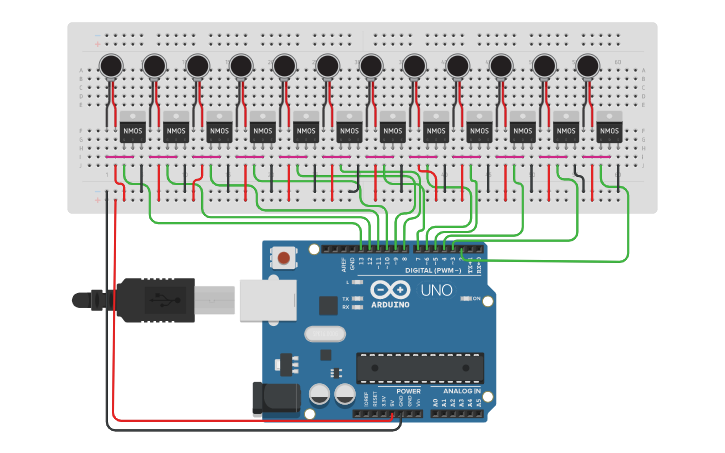 Circuit Design Vibration Strip Tinkercad