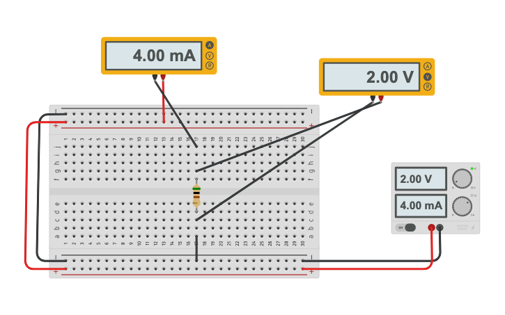 Circuit design Exp(2): Ohm's Law | Tinkercad