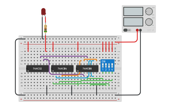 Circuit design Circuito Lógico Combinacional - Tinkercad