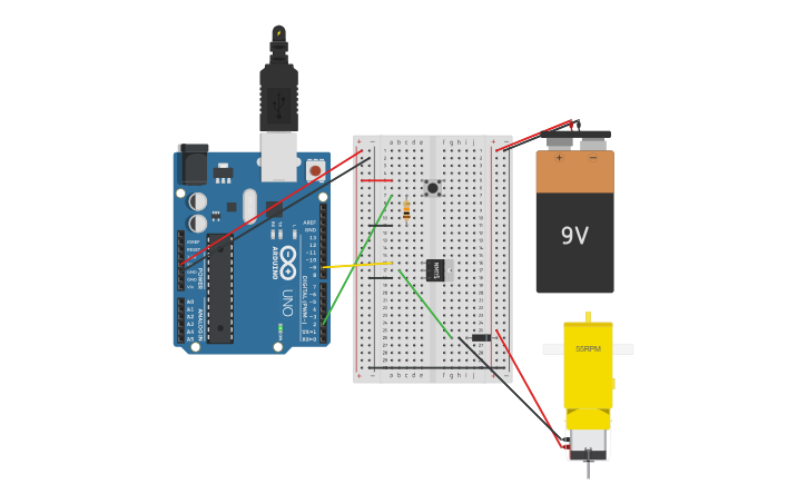 Circuit design Rueda de colores Motorizada - Tinkercad
