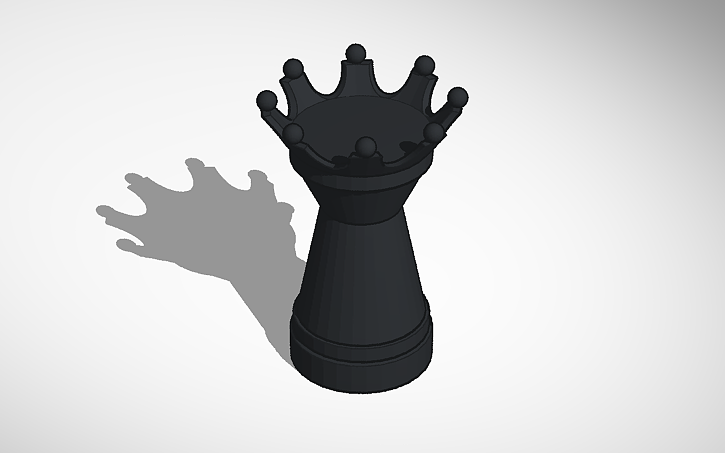 3D design chess queen - Tinkercad