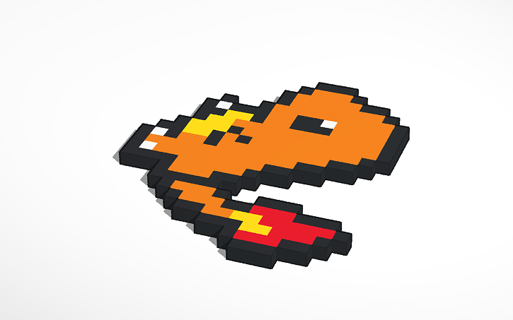 3D design Charmander pixel | Tinkercad
