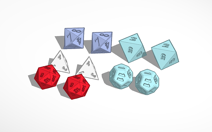 3D design DnD Dice set - Tinkercad