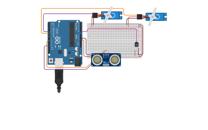 Circuit design Aula 15 - Servo + TMP + HC | Tinkercad Circuit design Aula 15 - Servo + TMP + HC | Tinkercad