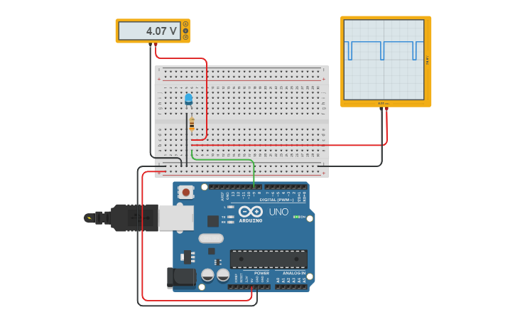Circuit design PWM - Tinkercad