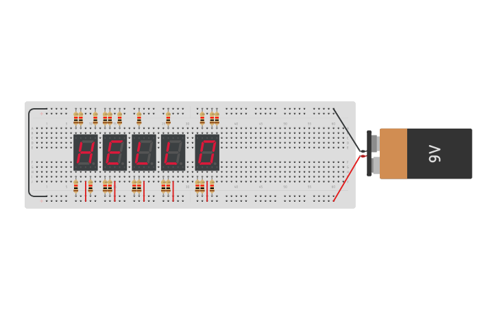 Circuit design HELLO | Tinkercad
