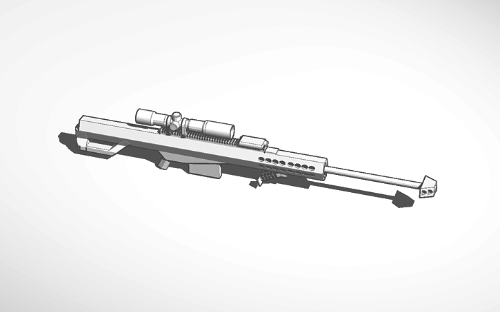 3D design Custom Barret .50 Cal - Tinkercad