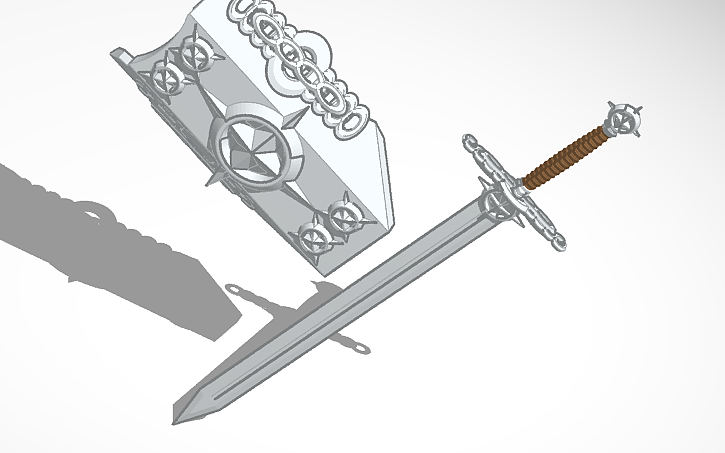 3D design "North Star" Long Sword and "Dawn Defender" Forearm Shield ...