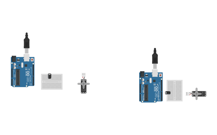 Circuit Design Servo Motor Tinkercad