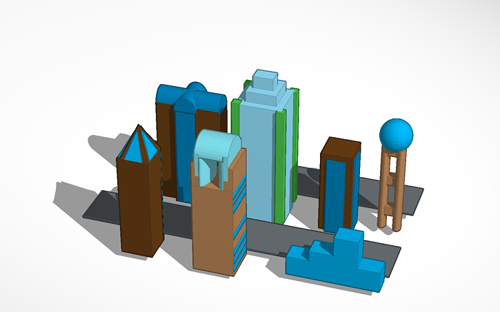 3D design Dallas Skyline - Tinkercad