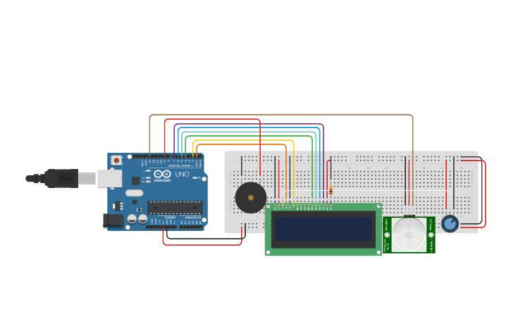 Circuit design Thief Detector | Tinkercad