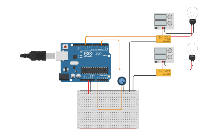 Circuit Design Práctica 2 Literal 2 Tinkercad