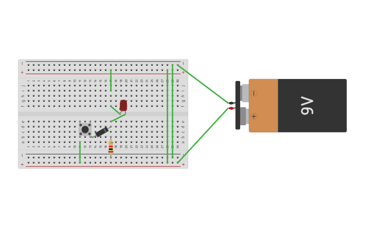 Circuit design NOT Gate Using Diodes - Tinkercad
