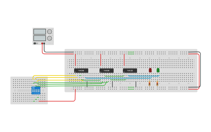 Circuit design Full adder using basic gates - Tinkercad