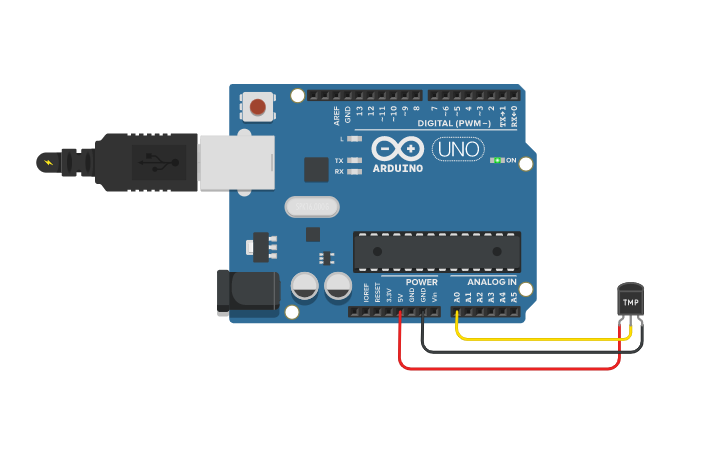 Circuit Design Sensor De Temperatura Tinkercad