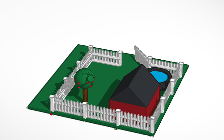 3D design Picket Fence - Tinkercad