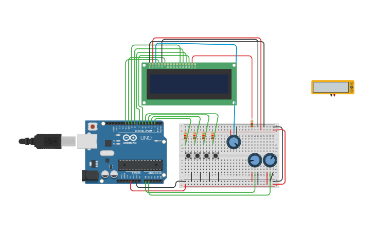 Circuit design Medidor de voltaje - Tinkercad
