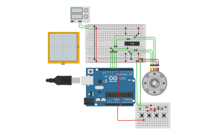 Circuit design Step Motor - Tinkercad