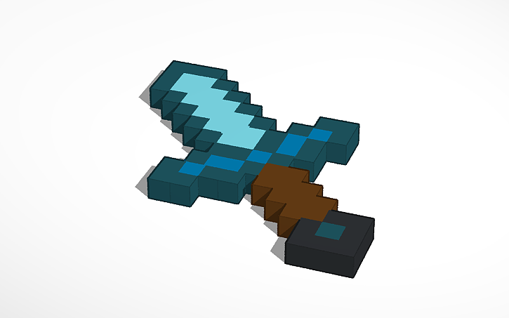 3D design minecraft diamond sword | Tinkercad