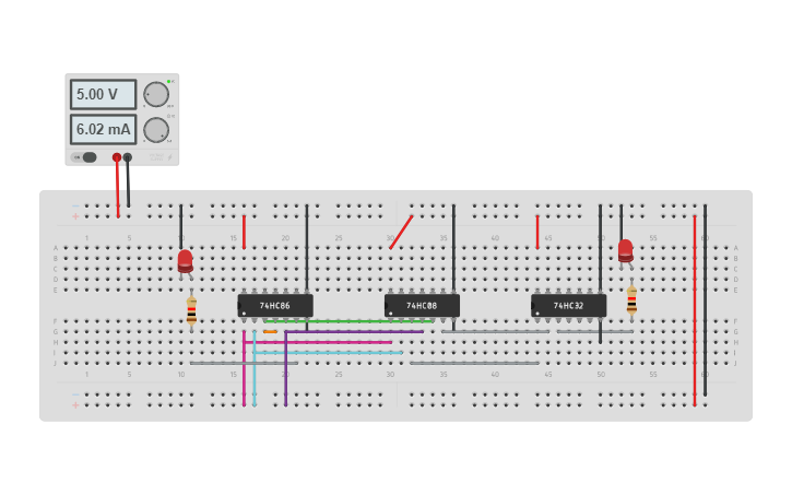 Circuit design Full Adder | Tinkercad