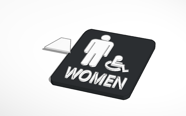 3D design Restroom sign - Tinkercad