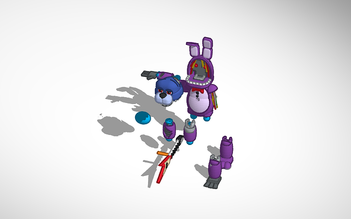 3D design withered Bonnie action figure - Tinkercad