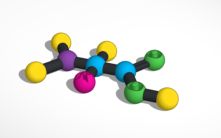 3D design Simple Amino Acid (For 3d Printing) [Labeled for Single Color ...