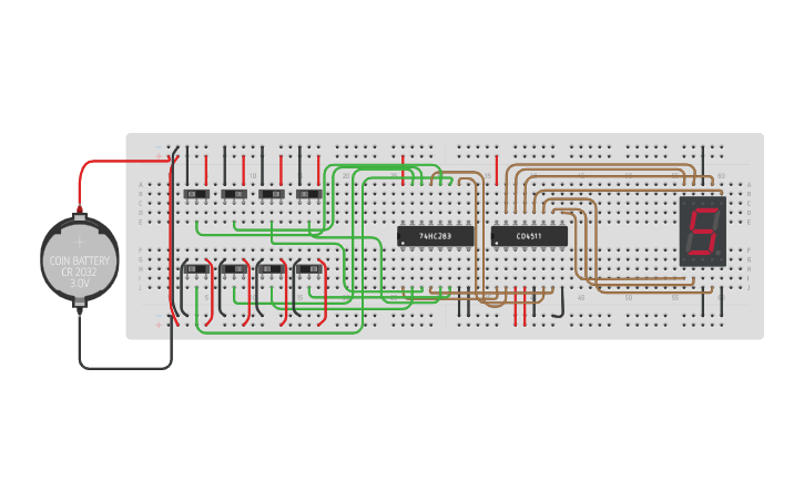 Circuit design Activity#7- 4-BIT ADDER WITH 7-SEGMENT | Tinkercad Circuit design Activity#7- 4-BIT ADDER WITH 7-SEGMENT | Tinkercad