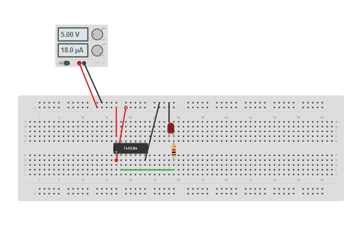 Circuit design IC 74HC04 | Tinkercad