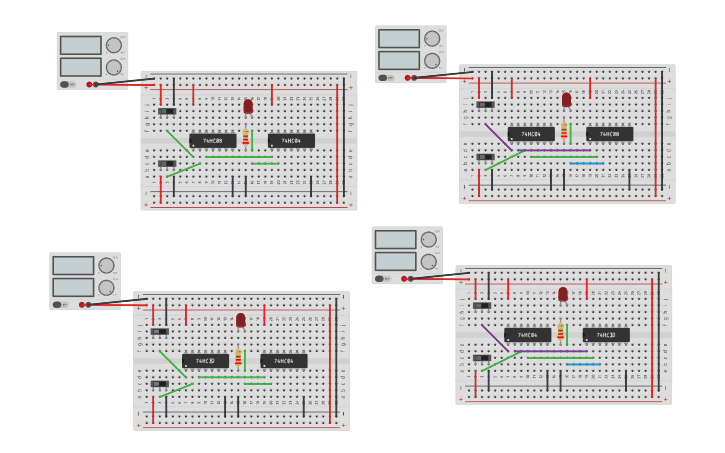 Circuit design Exercicio portas logicas | Tinkercad