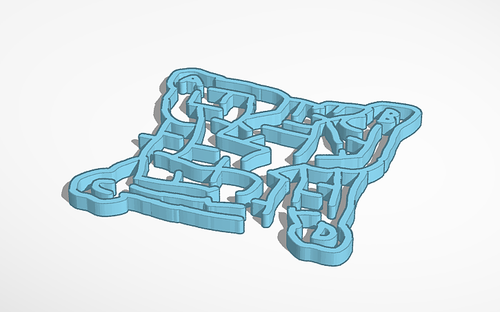 3D design Letter Maze - Tinkercad