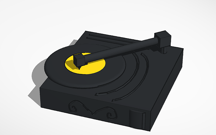 3D design Record player and record - Tinkercad