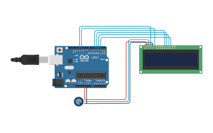 Circuit design Display LCD - Tinkercad