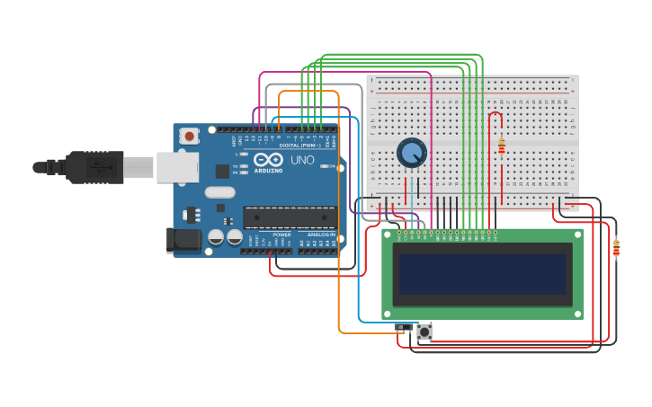 Circuit design lcd video game - Tinkercad