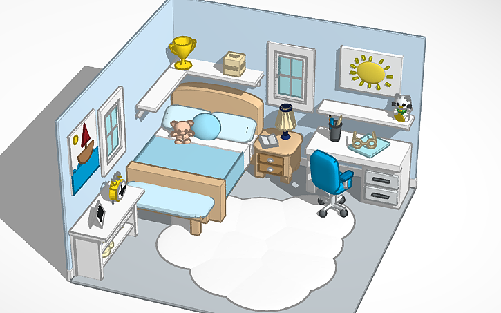 3D design A Nice Cozy Bedroom - Tinkercad