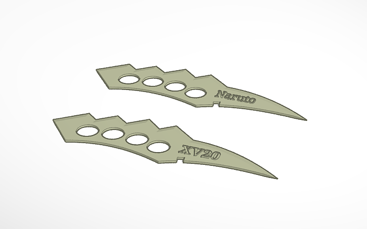 3D design Asuma Wind chakra blades - Tinkercad