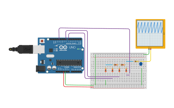 Circuit Design Saw Tooth Waveform Tinkercad