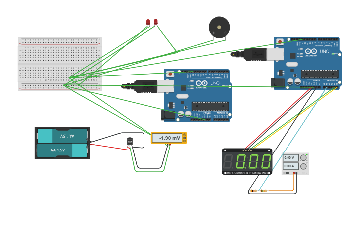 Circuit Design Voltage And Current Measure In Alarm System Tinkercad
