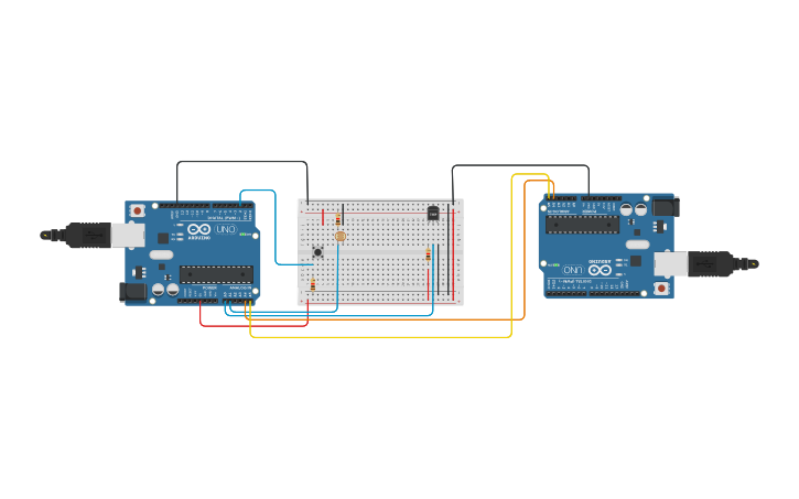 Circuit design Arduino Maestro y Esclavo - Tinkercad Circuit design Arduino Maestro y Esclavo - Tinkercad