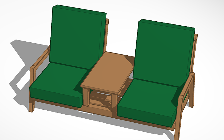 3D design Outdoor seats with table - Tinkercad