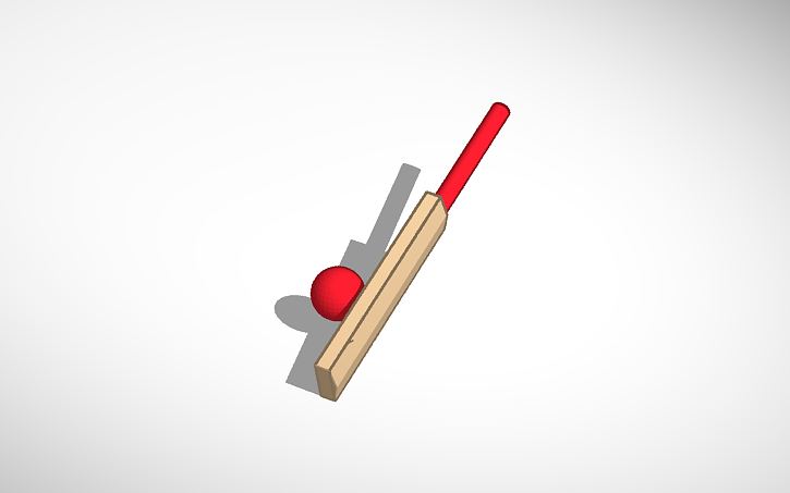 3D design Cricket bat/Ball - Tinkercad