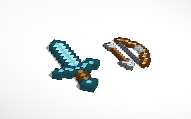 3D design minecraft weapons | Tinkercad