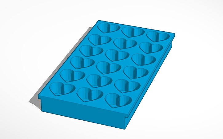3D design heart ice cube tray - Tinkercad