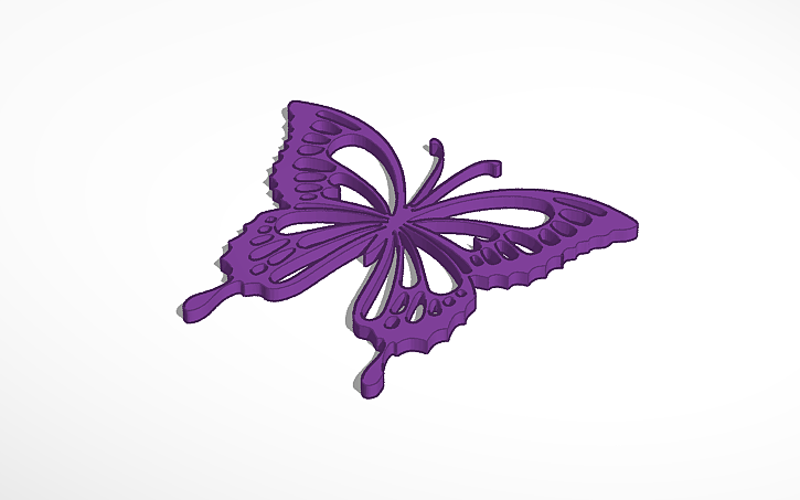 3D design butterfly - Tinkercad