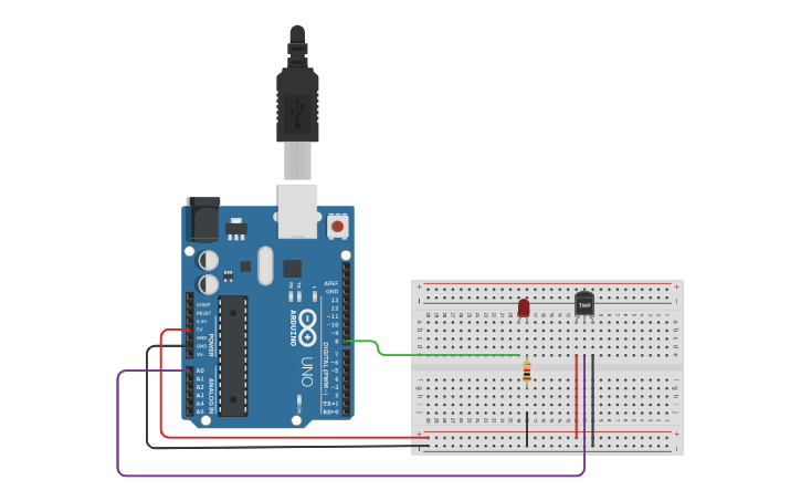 Circuit design Ejercicio 3 taller Arduino Track IoT - Tinkercad