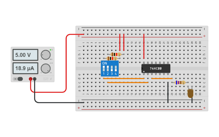 Circuit design Nand | Tinkercad