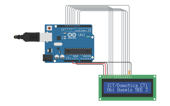 Circuit Design Lcd 16x2 Tinkercad